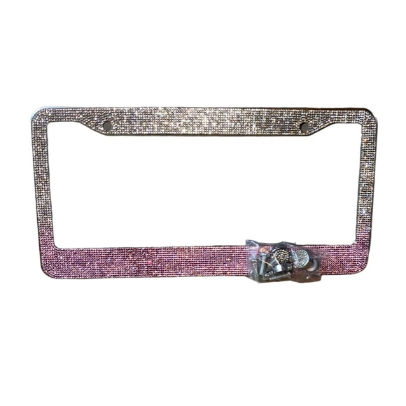 Accessories | License Plate With Pink Glittery Fully Ombre Stone Cover ...